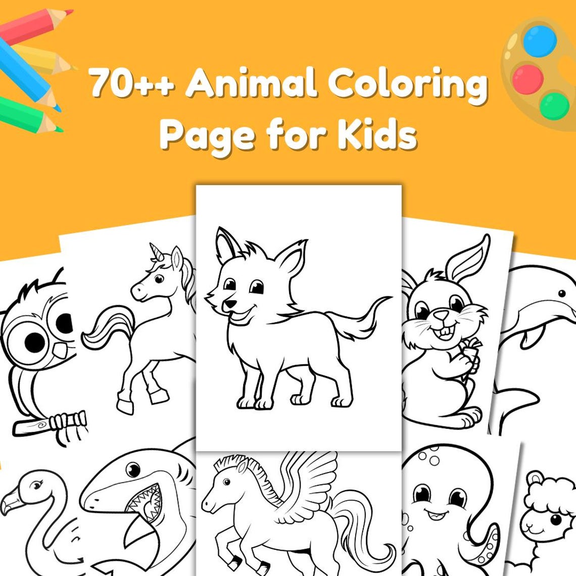 70+ Spring Animal Coloring Pages for Kids | Kawaii Cute Animal Coloring ...