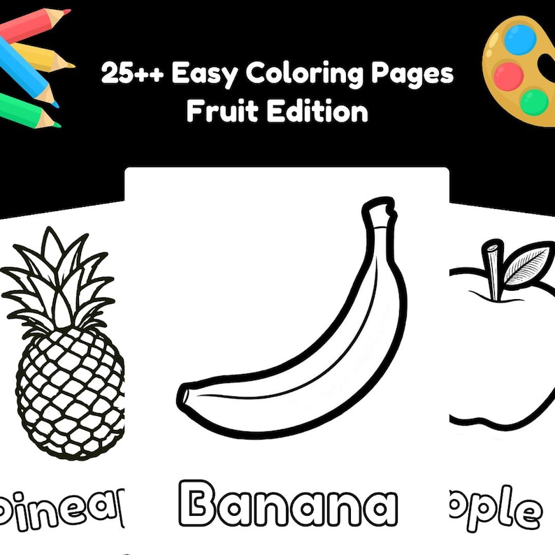25+ Fruit Coloring Pages for Kids, Kid's Activity, Printable Fruit ...