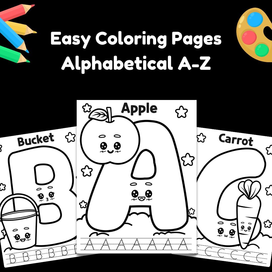 Alphabet Coloring and Tracing Worksheets for Kids, Spring Coloring Book ...