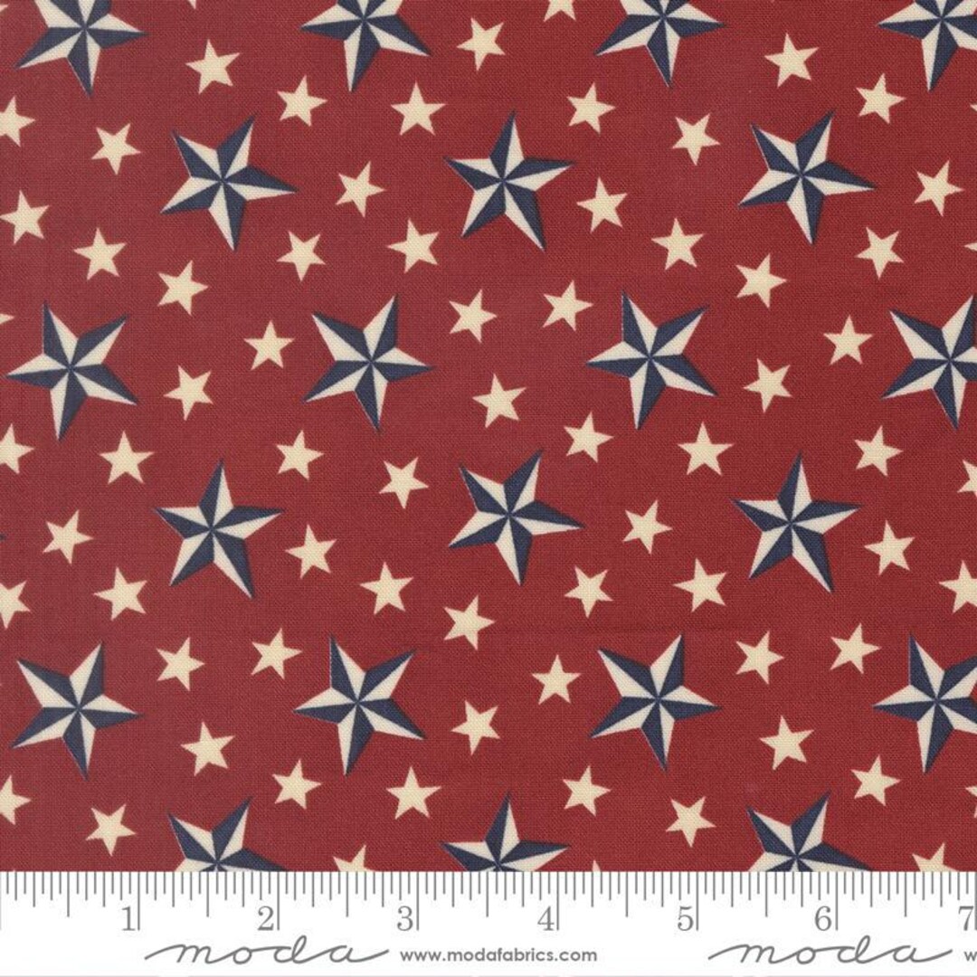 Remnant - America 250 Years Brave Crimson Stars Moda 56181 12 - 30" X ...