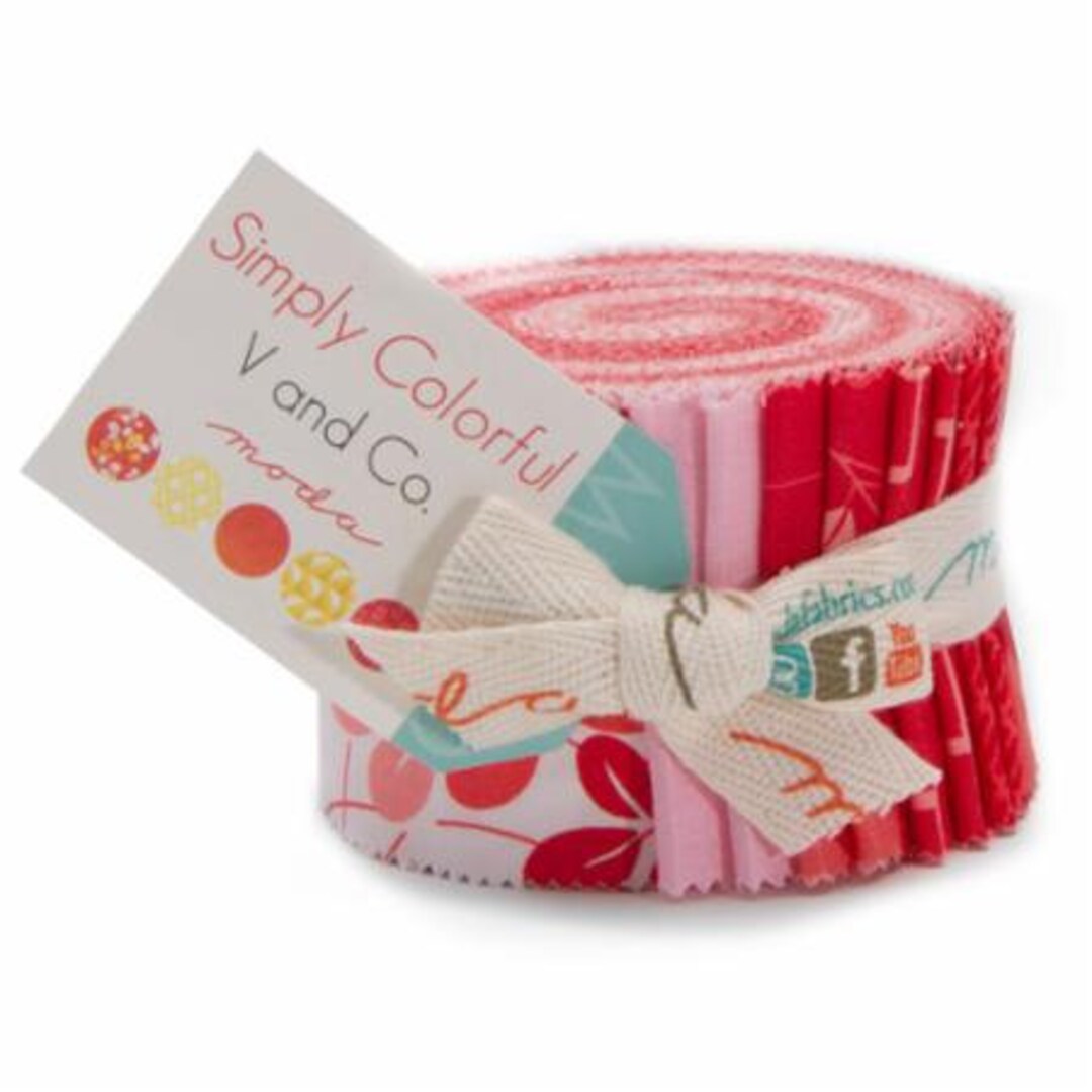 Red Jelly Roll: V & Co. Simply Colorful Moda Fabric Strips - Etsy
