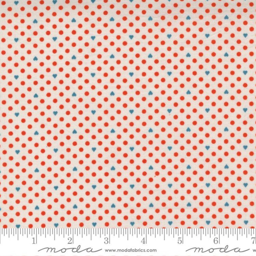Frankie Naive Pearl Melon Dot & Hearts by Basicgrey for Moda 30675 15 ...