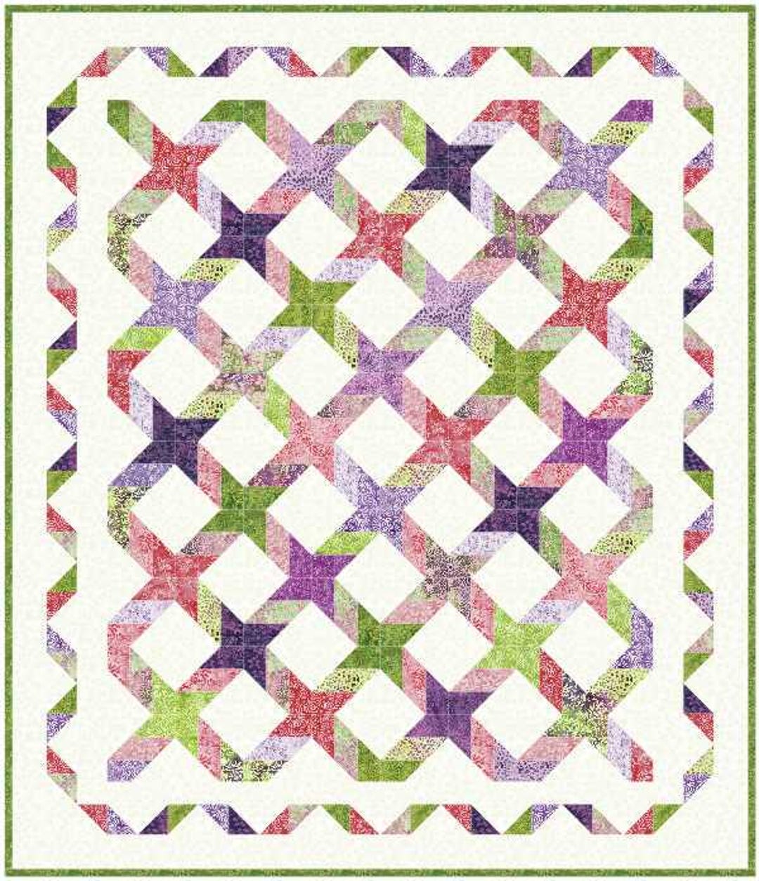 Twisting With the Stars Meadow Hues Quilt Pattern - Layer Cake or Jelly Roll - HARD COPY - Etsy