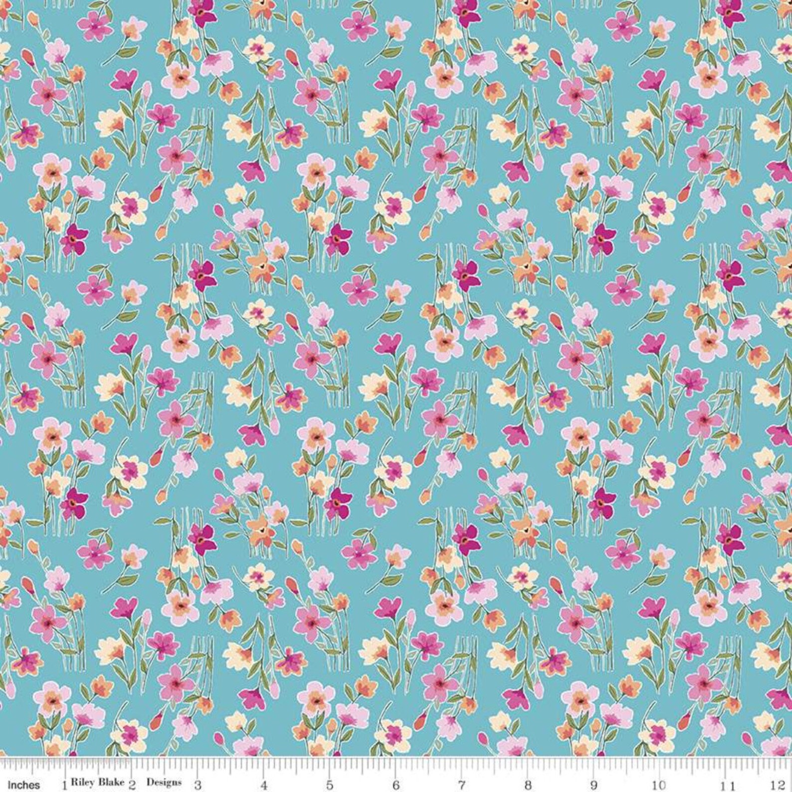 Lucy June Aqua Blocks by Lila Tueller for Riley Blake C11225 | Etsy