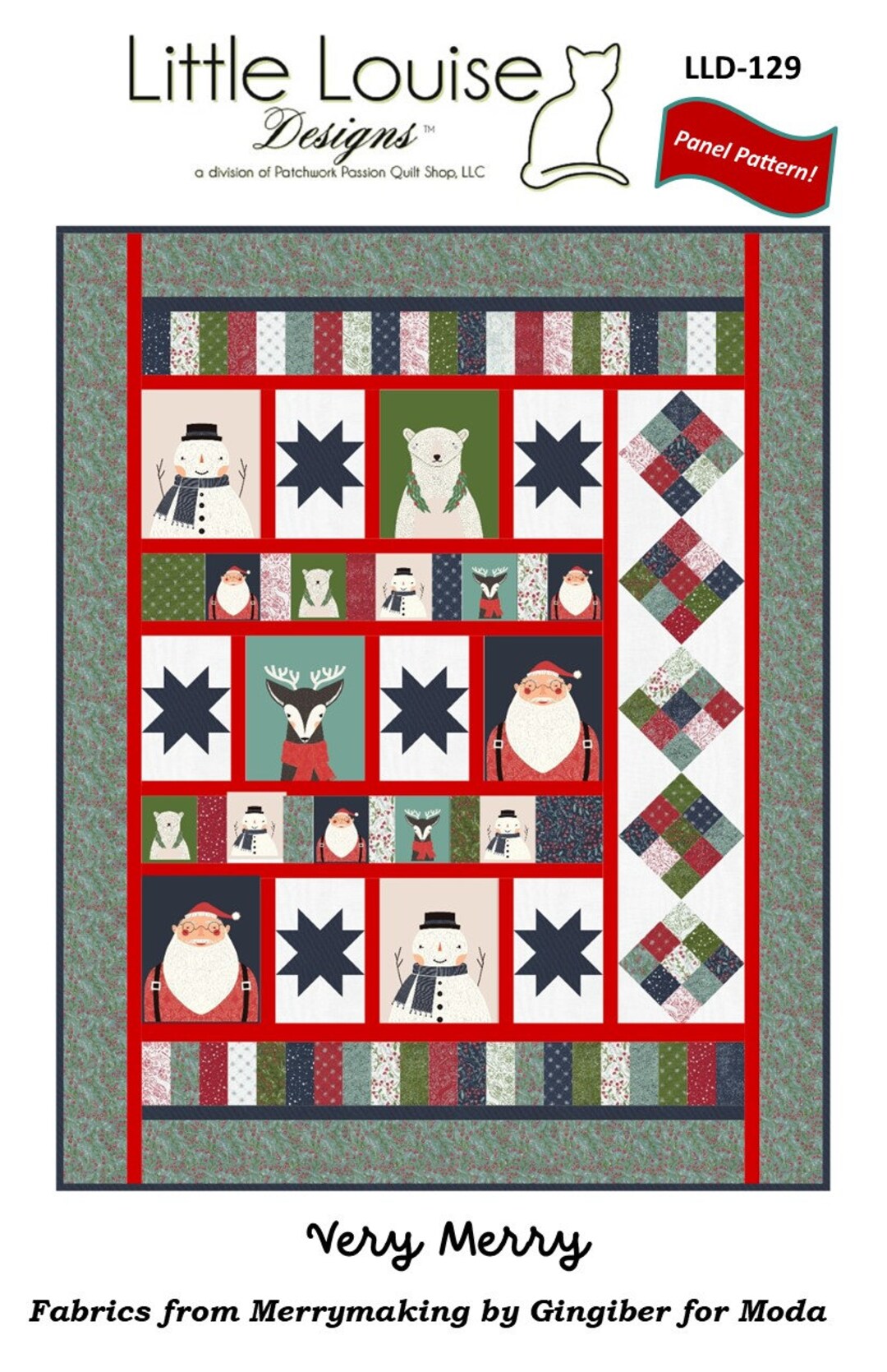 Christmas Quilt Pattern: Very Merry Panel Charm Pack (PDF Download) - Etsy