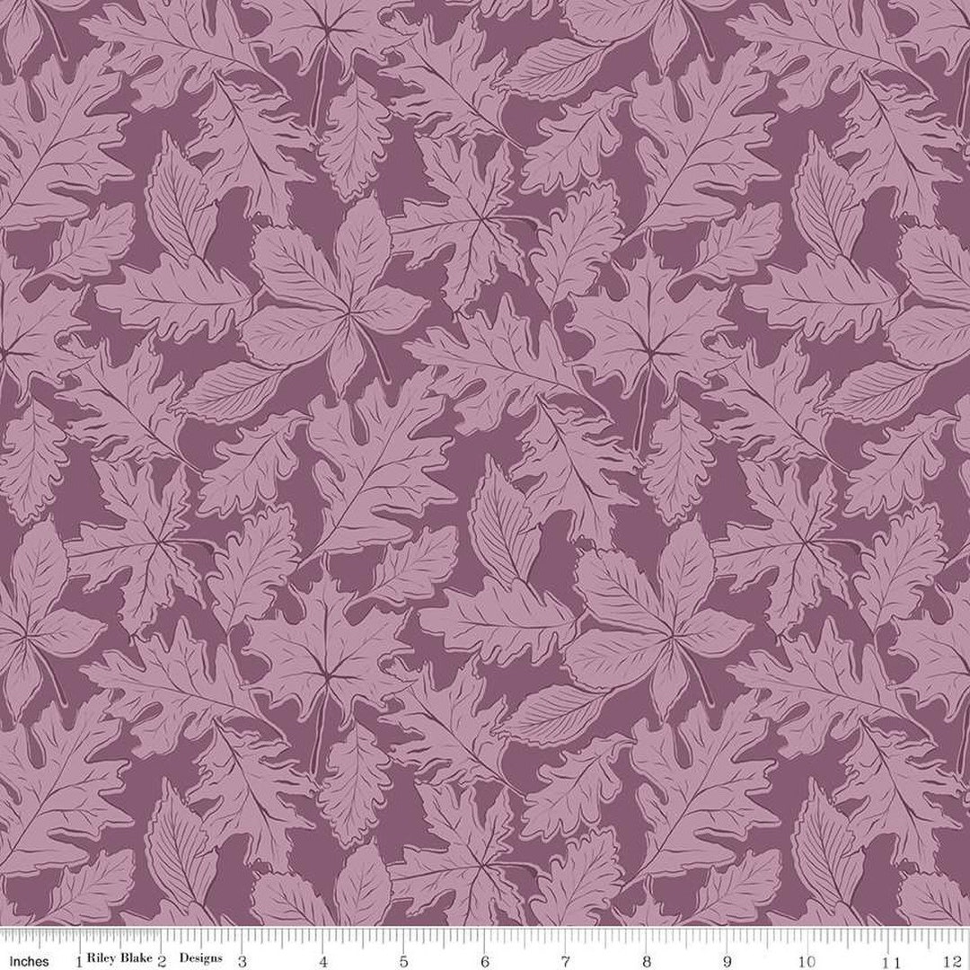 Maple Fall Purple Leaves Tonal by Gabrielle Neil for Riley Blake C12471 ...