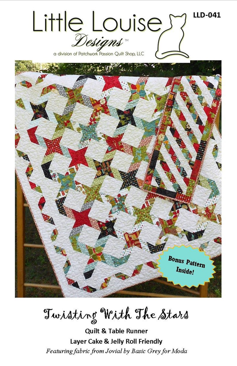 Quilt Pattern - Twisting With the Stars - - Layer Cake or Jelly Roll ...