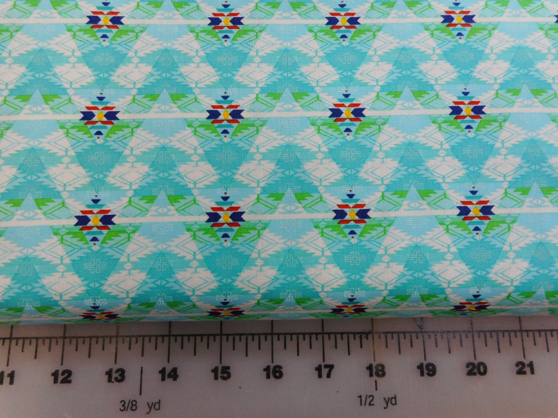 Pow Wow Aztec Design on Tan Fabric by Exclusively Quilters | Etsy
