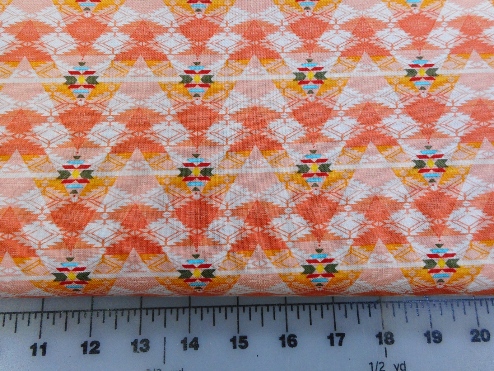 Pow Wow Aztec Design on Tan Fabric by Exclusively Quilters | Etsy