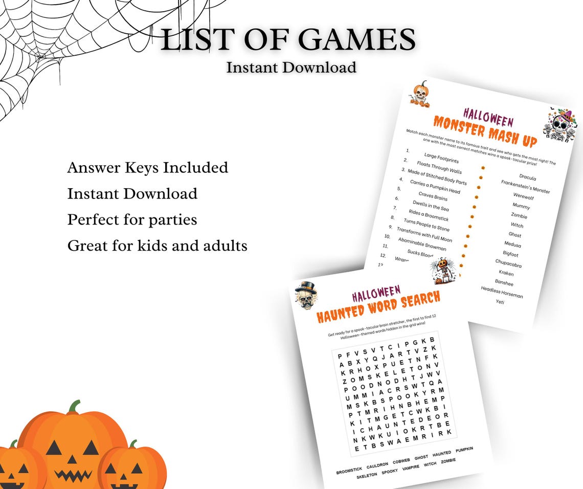 Halloween Game Bundle | 13 Printable Games | Download Instantly ...