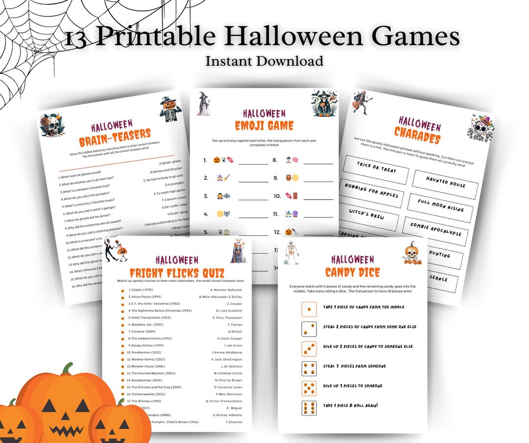 Halloween Game Bundle | 13 Printable Games | Download Instantly ...