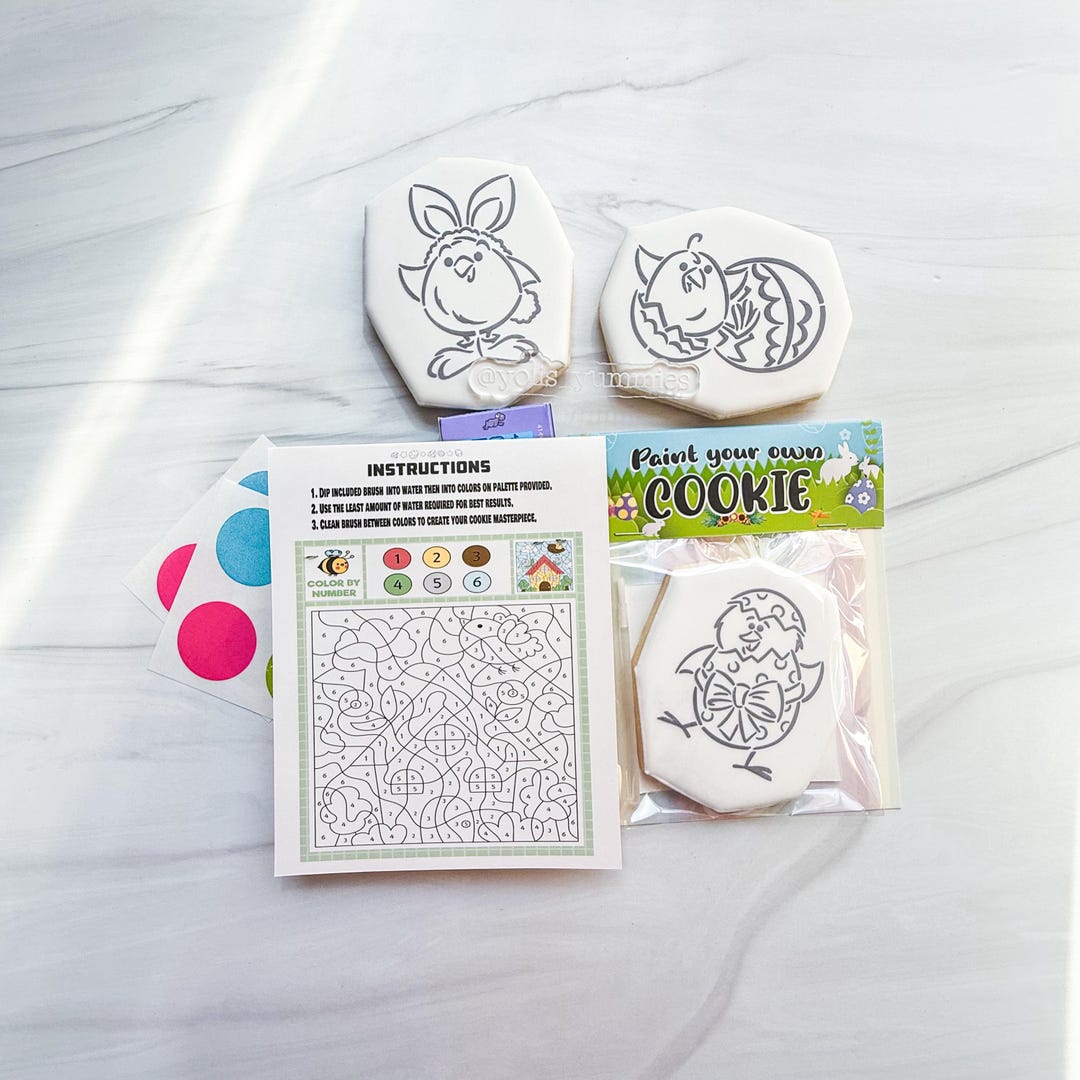 Easter Chicks PYO Cookies, Paint Your Own Cookies, PYO Easter Cookies, Kids Party Activities ...