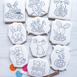 10 Assorted Easter PYO Cookies, Paint Your Own Cookies, PYO Easter ...