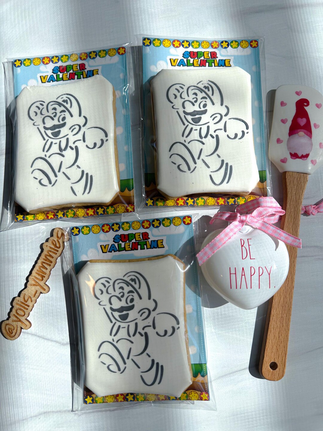 Set of 10 PYO Valentine Cookies, 10 Paint Your Own Cookies, PYO Mario ...