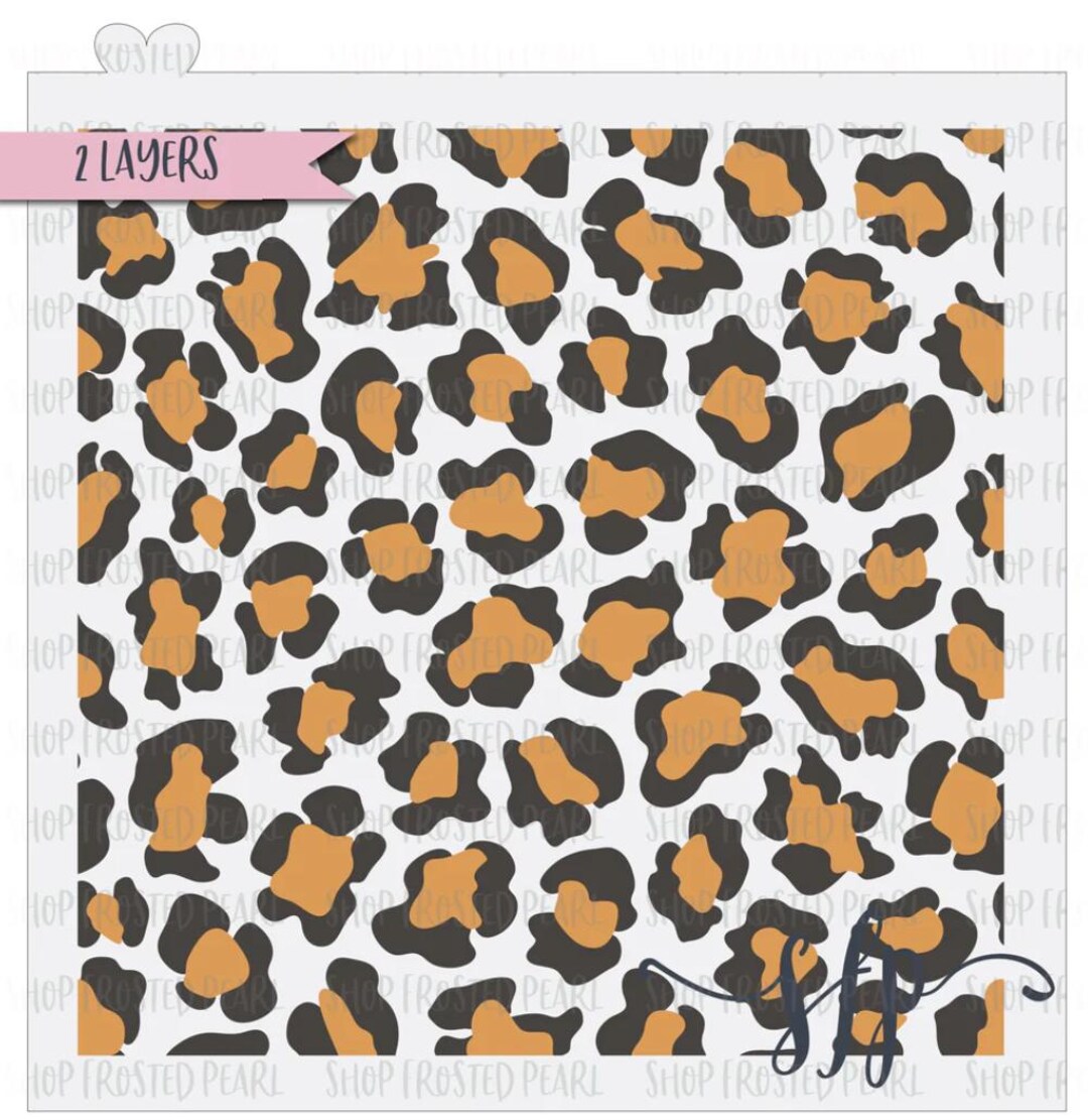 Leopard Print 2 Part - Stencil, Leopard Stencil, Leopard Cookie Stencil ...