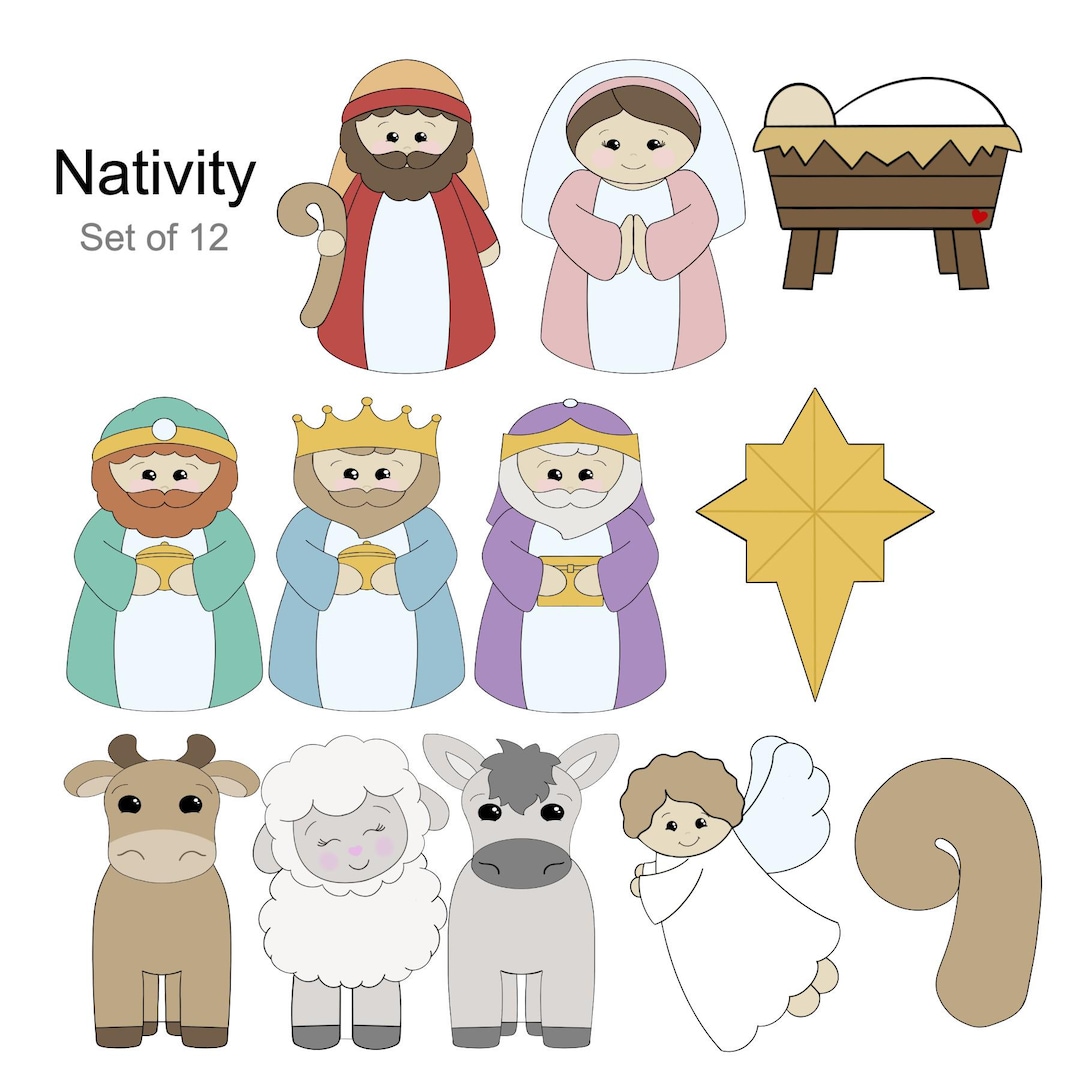 Nativity Set of 12 Cookie Cutters, Christmas Cookie Cutter, Baby Jesus ...