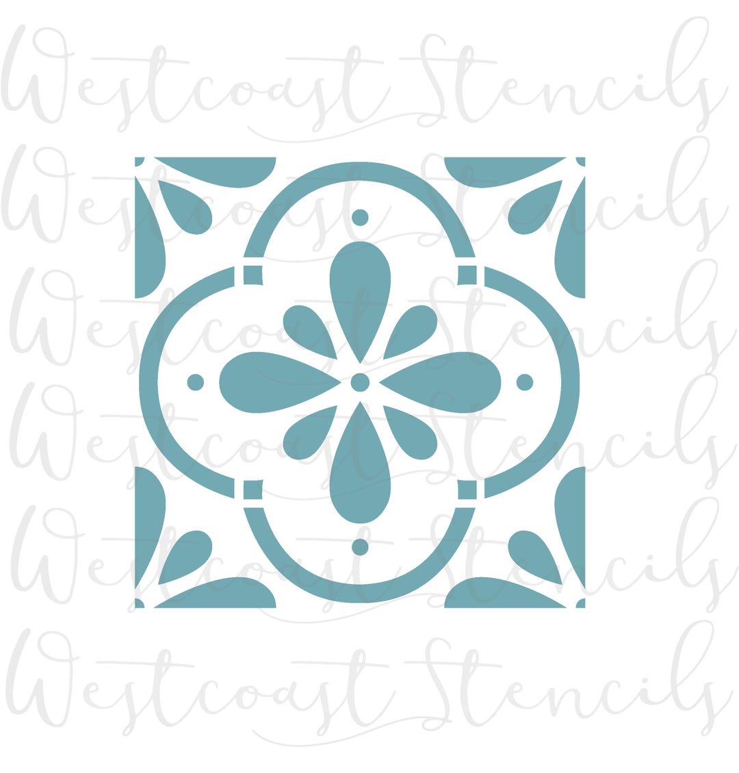 Italian Tile 2 Stencil, Italian Cookie Stencil, Portuguese Stencil ...