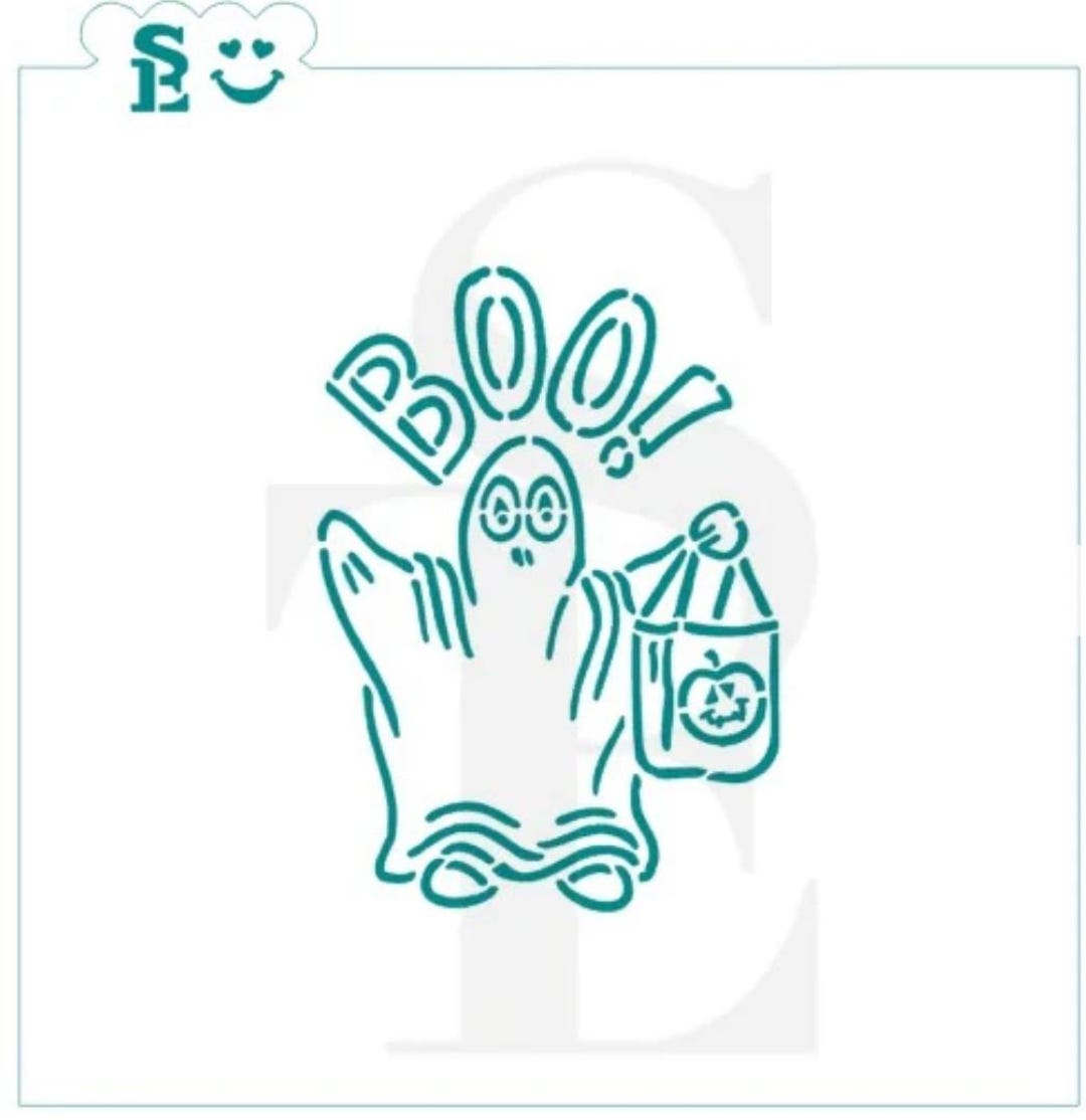 Boo Ghost Trick or Treater PYO Stencil, Halloween PYO Stencil, Cookie ...