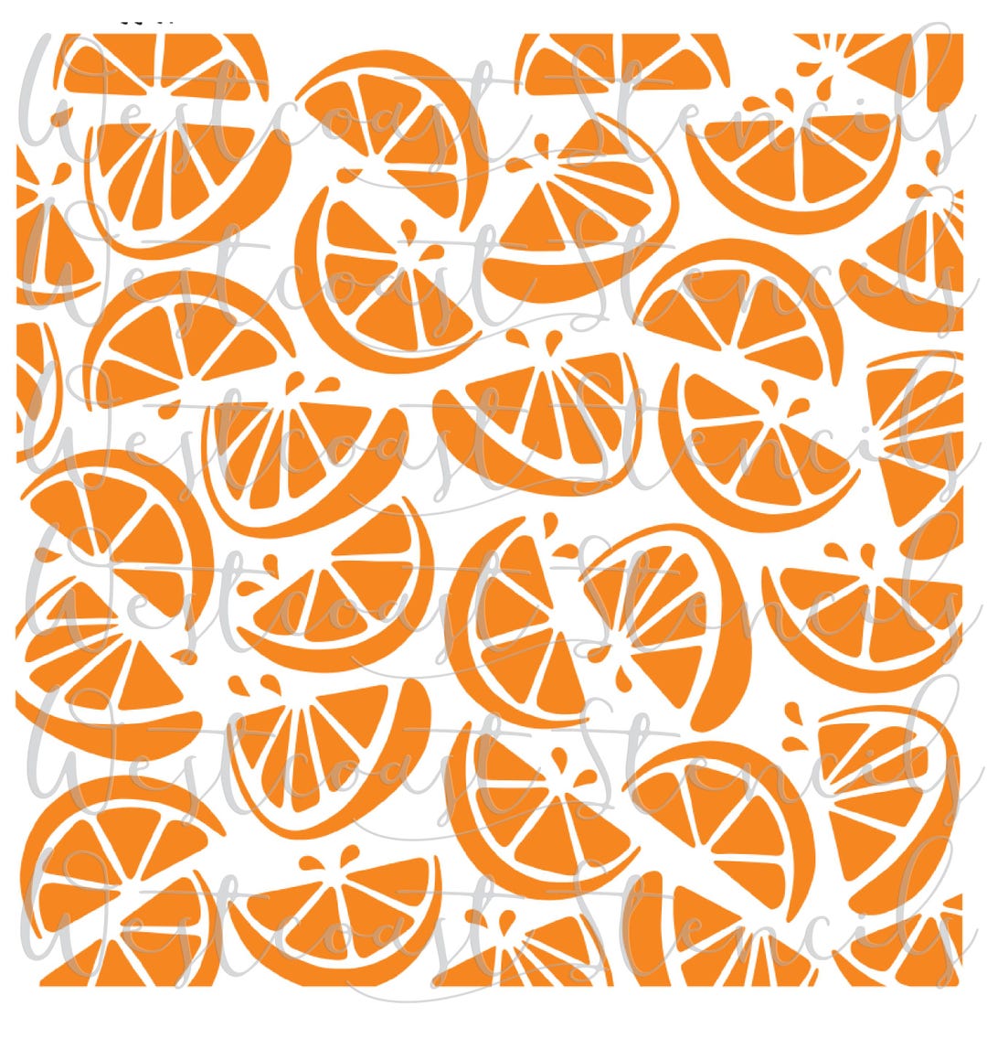 Citrus Slice Stencil | Background Stencil | Fruit Stencil | Lemon ...