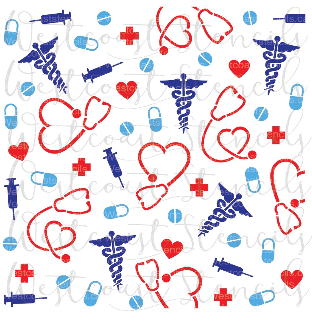 Medical Symbol Stencil, Background Stencil, Nurse Stencil, Doctor ...