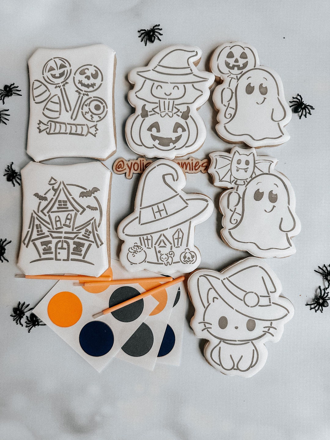 Set of 10 PYO Cute Halloween Cookies, 10 Paint Your Own Cookies, PYO ...