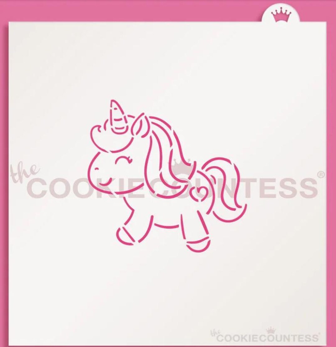 Sweetie Unicorn PYO Stencil, Paint Your Own Cookie, Unicorn Stencil ...