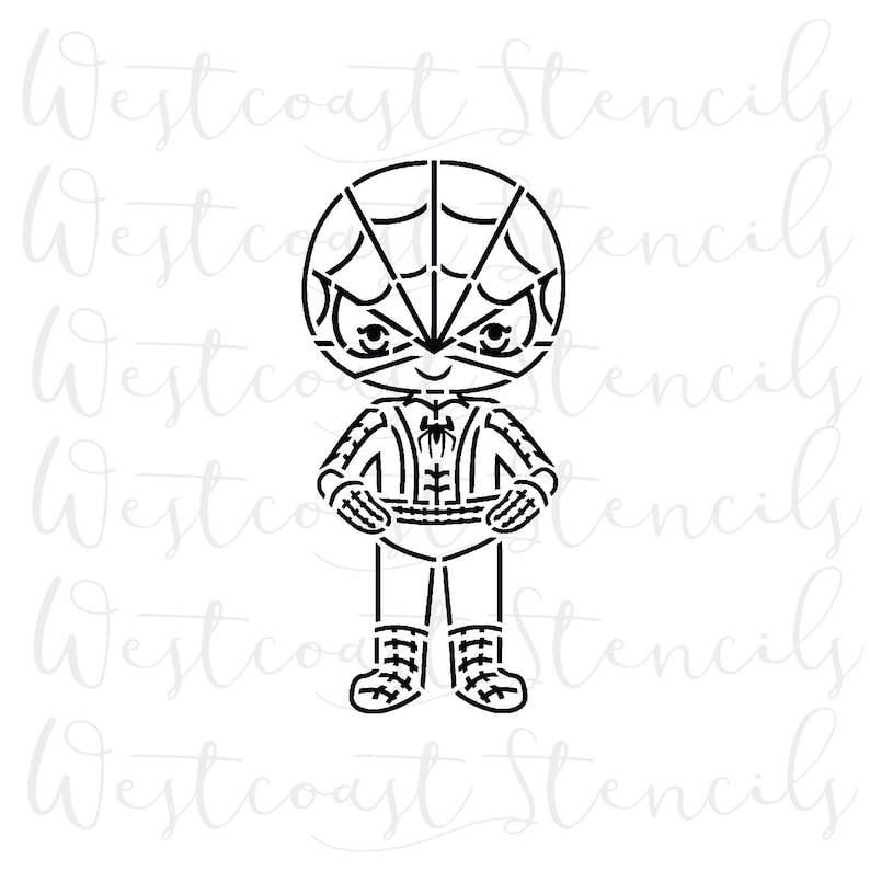 Spiderkid PYO Stencil, Superhero Stencil, Boy Birthday Stencil, Comic ...
