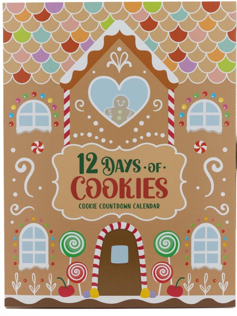 12 Day Cookie Advent Calendars, Advent Cookie Box, Gingerbread House ...