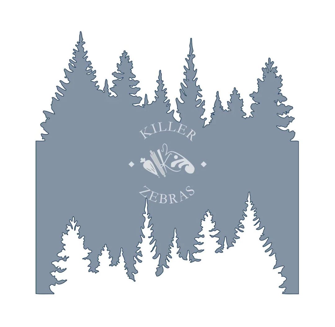Tree Line Stencil, Tree Cookie Stencil, Winter Trees Stencil, Forest ...