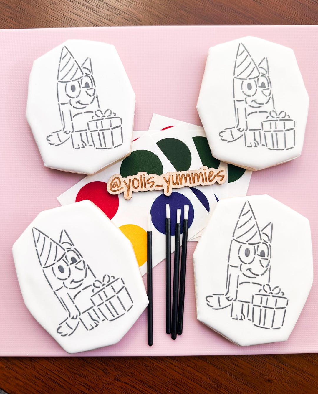 Set of 10 PYO Blue Dog Cookies, 10 Paint Your Own Cookies, PYO Blue Dog ...
