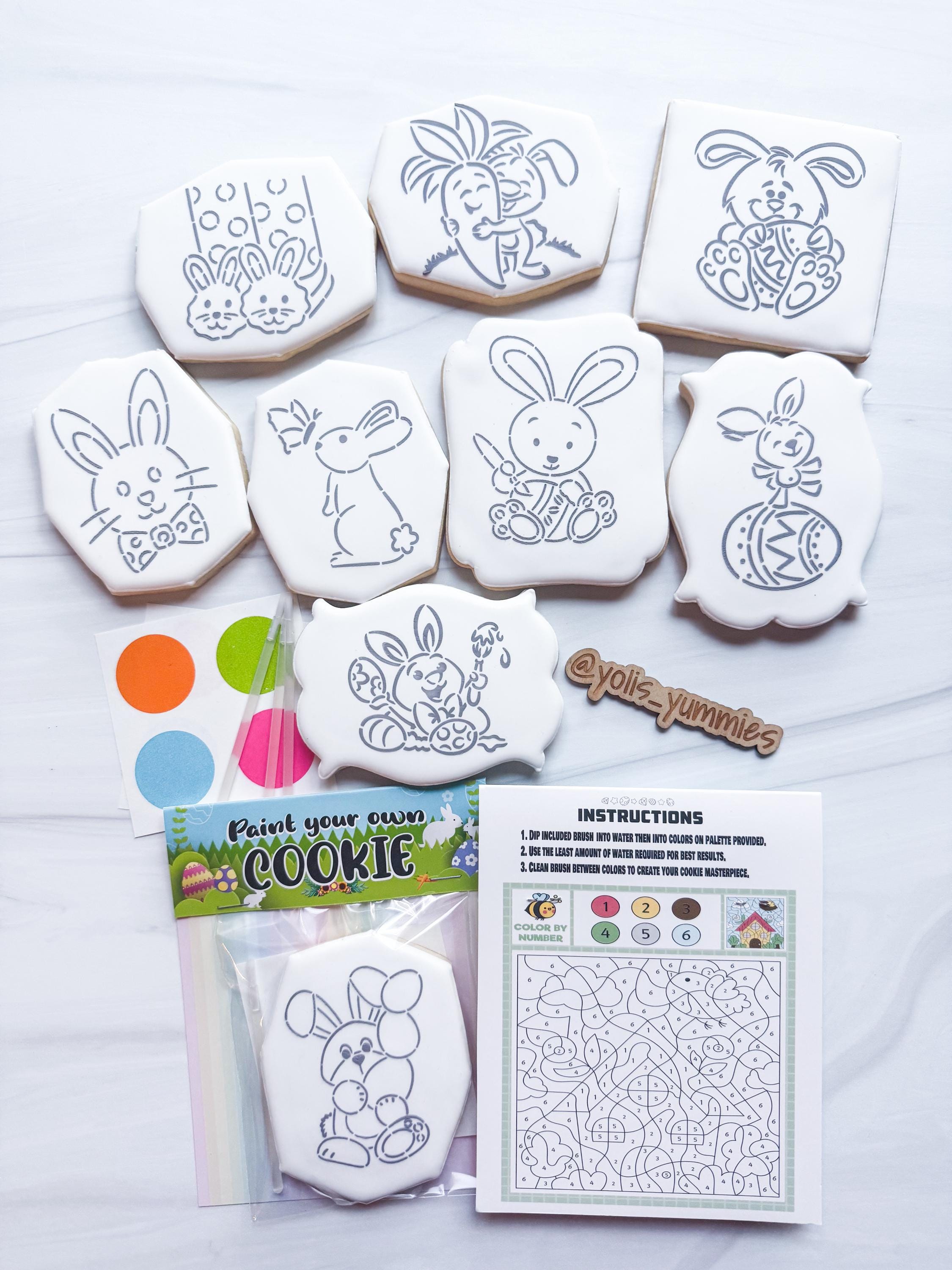 Easter Bunny PYO Cookies, Paint Your Own Cookies, PYO Easter Cookies ...