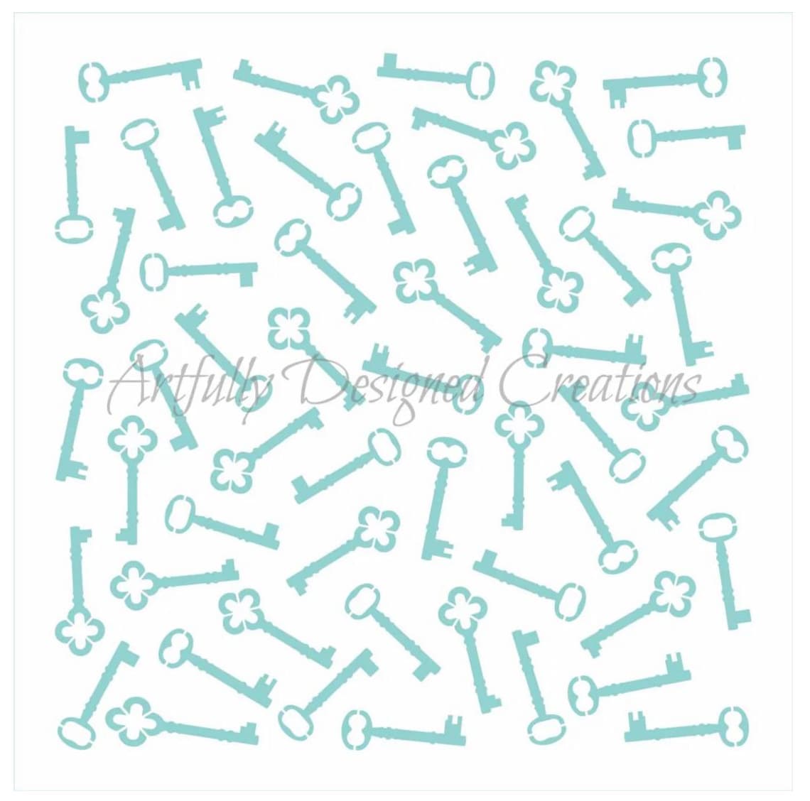 Vintage Keys Stencil Background, Vintage Keys Stencil Cookie, Vintage ...