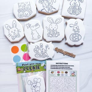 10 Assorted Easter PYO Cookies, Paint Your Own Cookies, PYO Easter ...