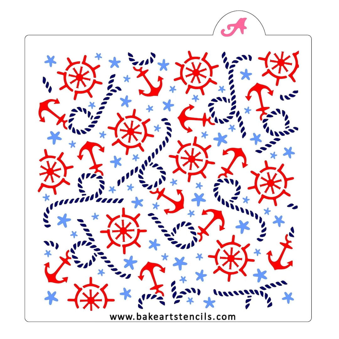 Anchors Aweigh Cookie Stencil, Summer Stencil, Sailor Stencil, Baby ...