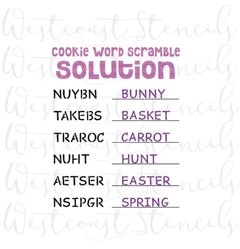 Easter Word Scramble Stencil, Season Stencil, Background Stencil, PYO ...