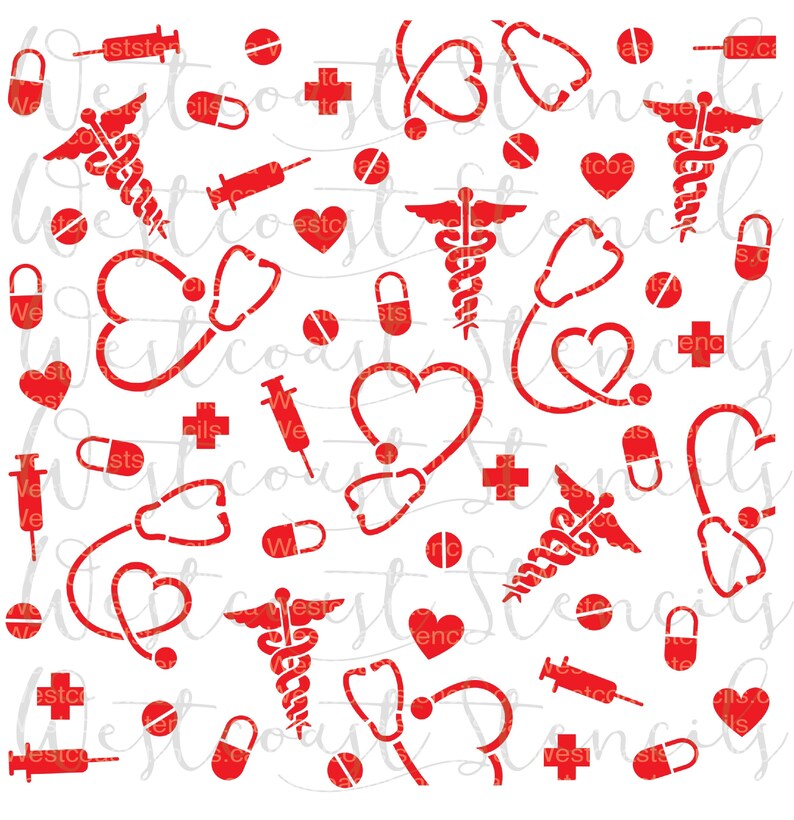 Medical Symbol Stencil, Background Stencil, Nurse Stencil, Doctor ...