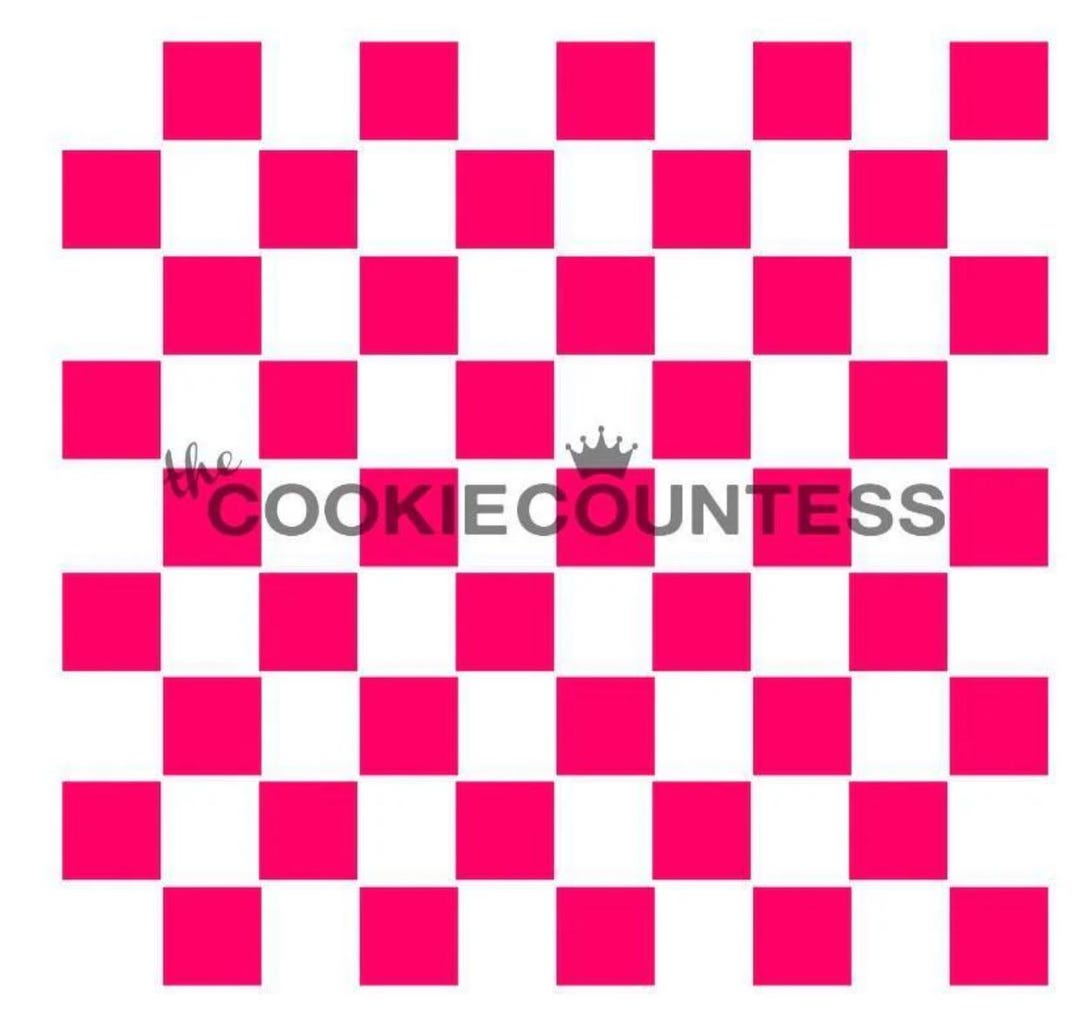 Checkerboard Pattern Stencil, Checkerboard Cookie Stencil, Checkerboard ...