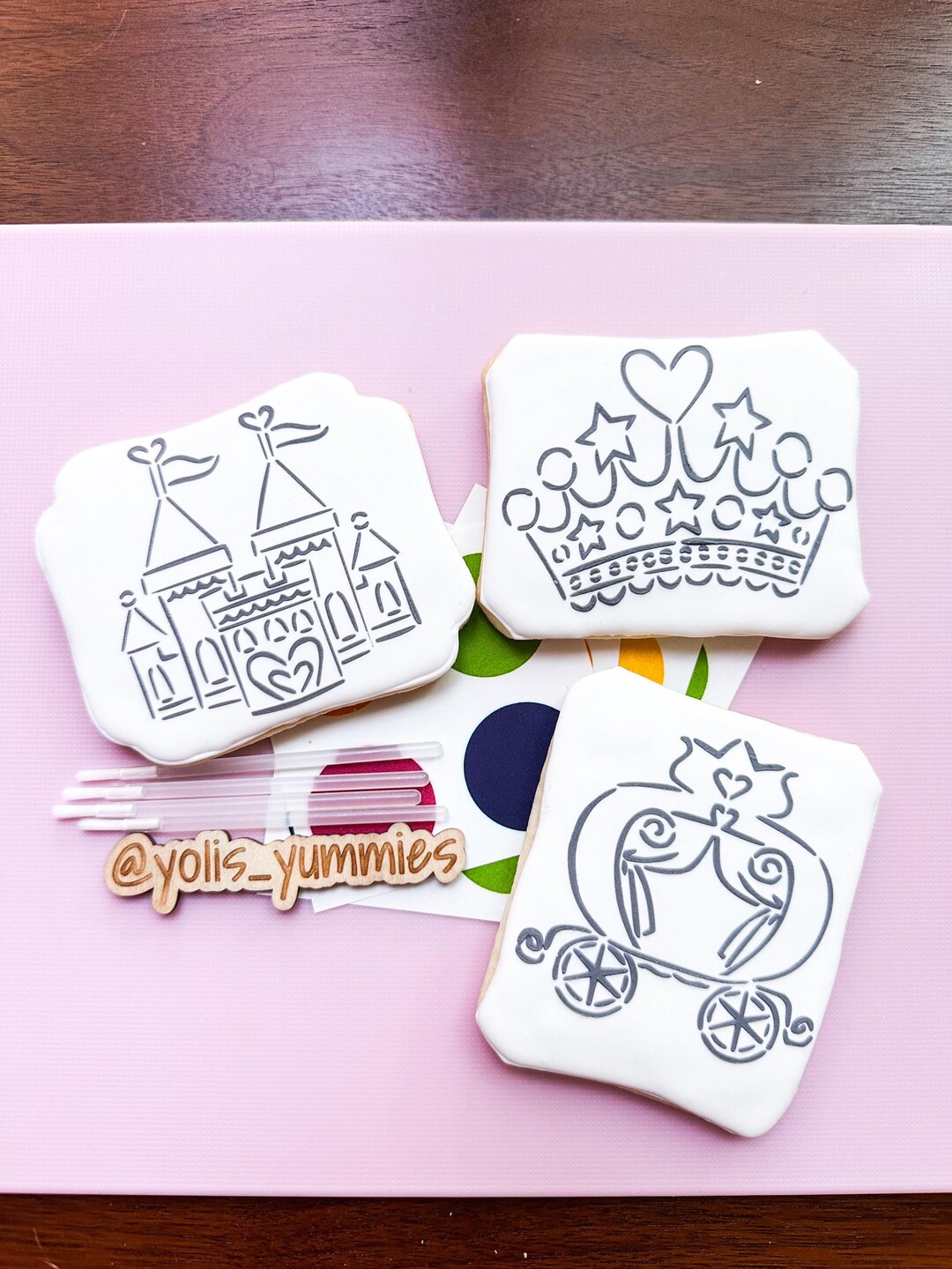 Set of 10 PYO Princess Cookies, 10 Paint Your Own Cookies, PYO Princess ...