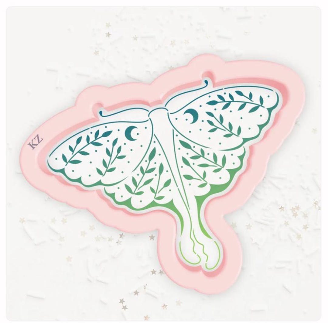 Luna Moth Cookie Cutter and Stencil Set, Luna Moth Cookie Cutter, Moth ...