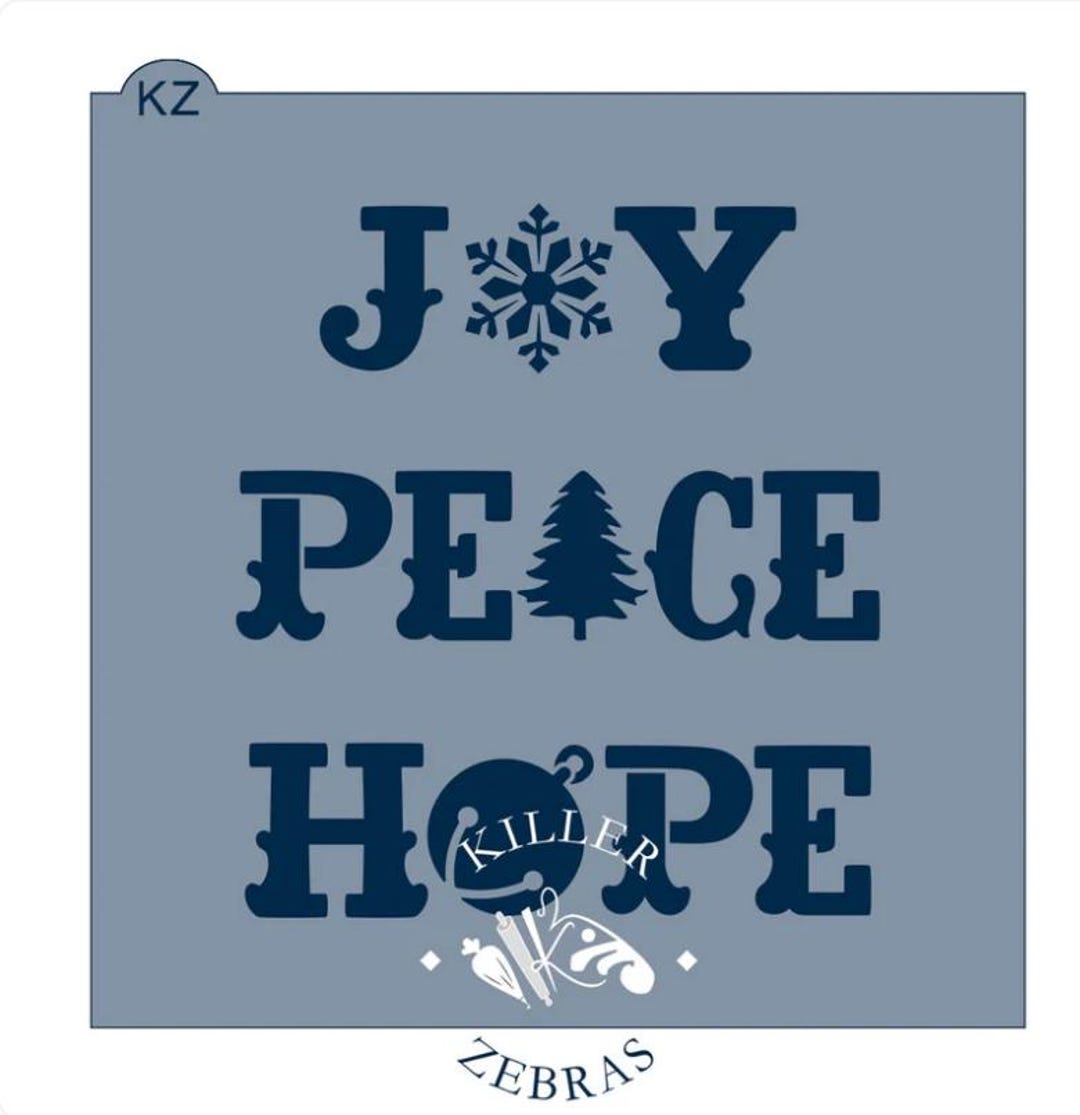 Joy Peace Hope Typography Stencil, Christmas Stencil, Joy Stencil ...