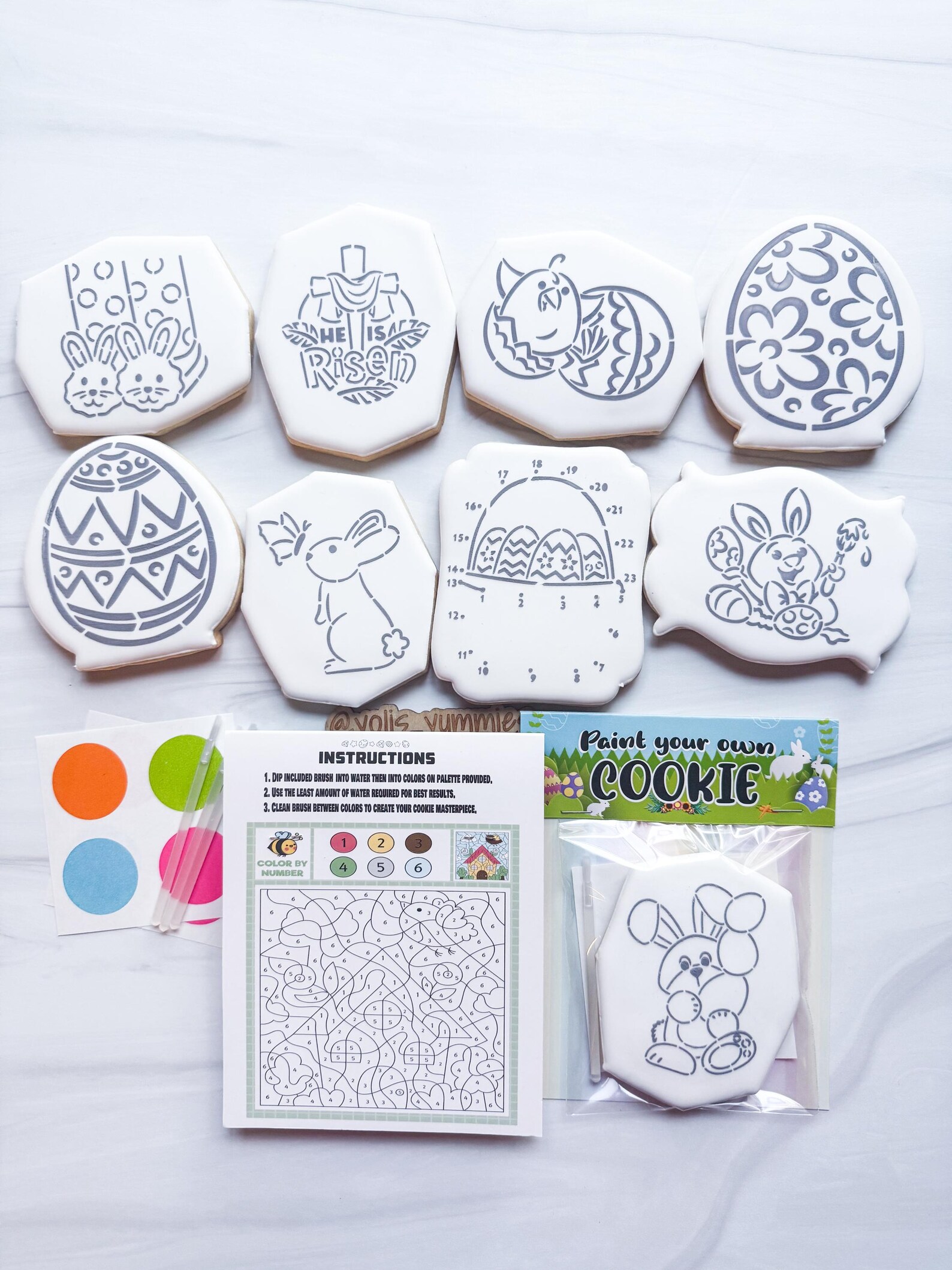 10 Assorted Easter PYO Cookies, Paint Your Own Cookies, PYO Easter ...