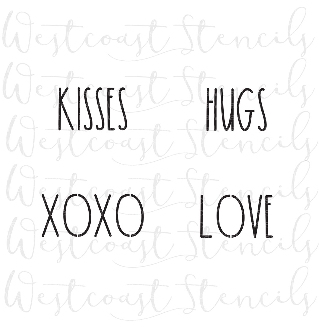 Skinny Love Words Stencil, Valentines Day Stencil, Love Stencil ...