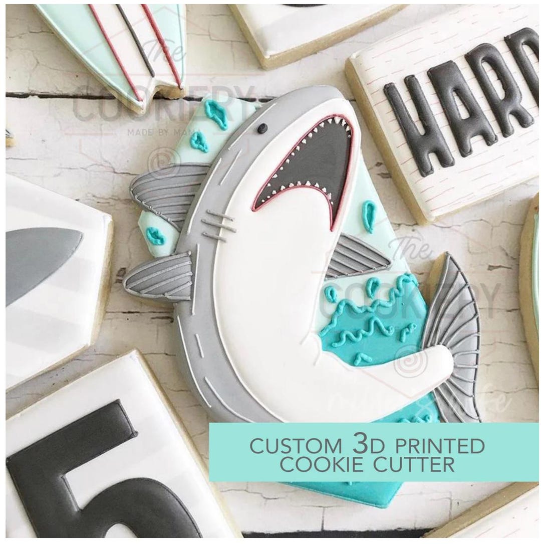 Shark Plaque Cookie Cutter, Shark Cookie Cutter, Cookie Cutter ...