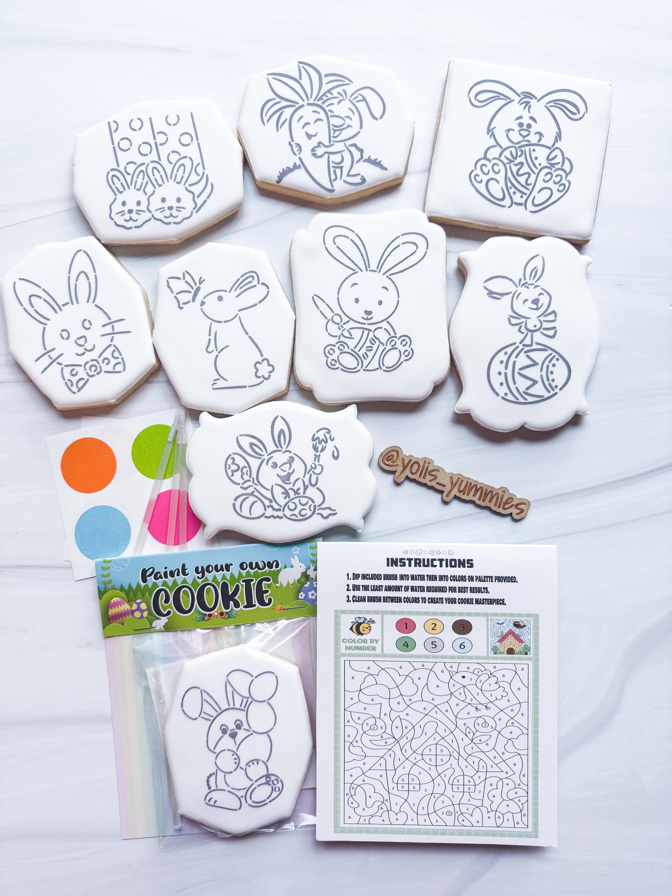 Easter Bunny PYO Cookies, Paint Your Own Cookies, PYO Easter Cookies ...