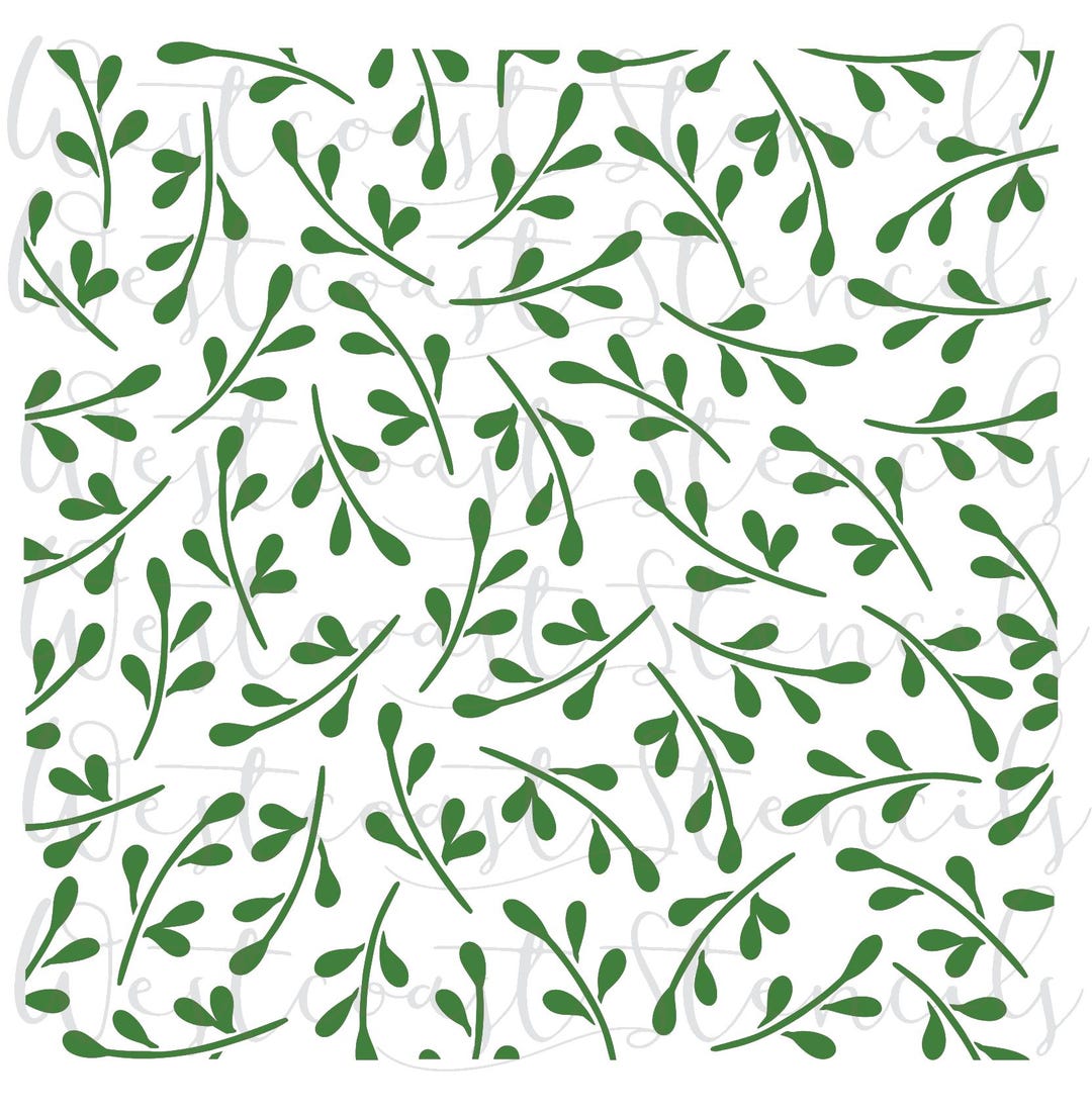 Leaf Sprig Stencil, Background Stencil, Party Stencil, Birthday Stencil ...
