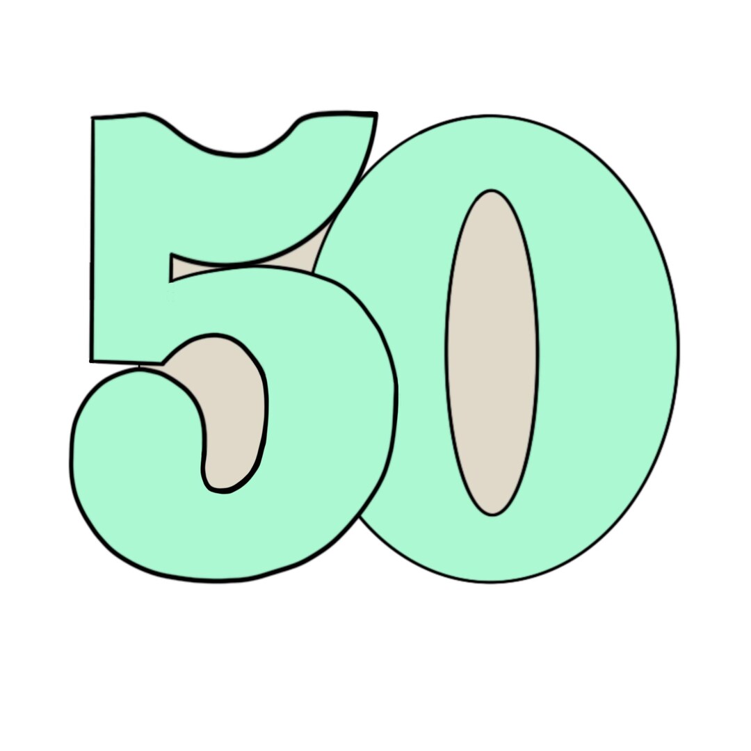 50 Cookie Cutter, 50th Birthday Cookie, Number 50 Plaque, Milestone ...