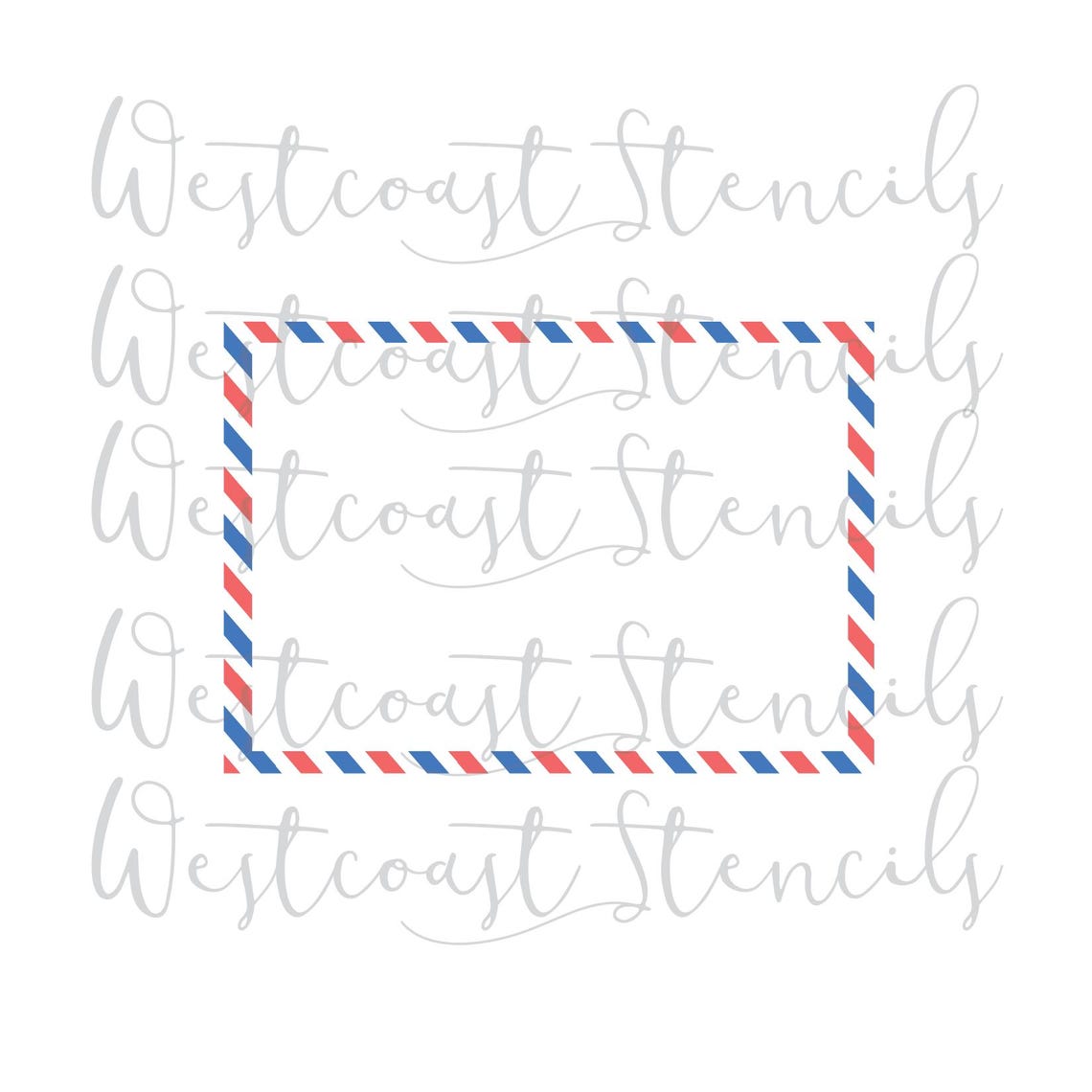 Air Mail 2 Part Cookie Stencil, Postcard Stencil, Postage Stencil ...