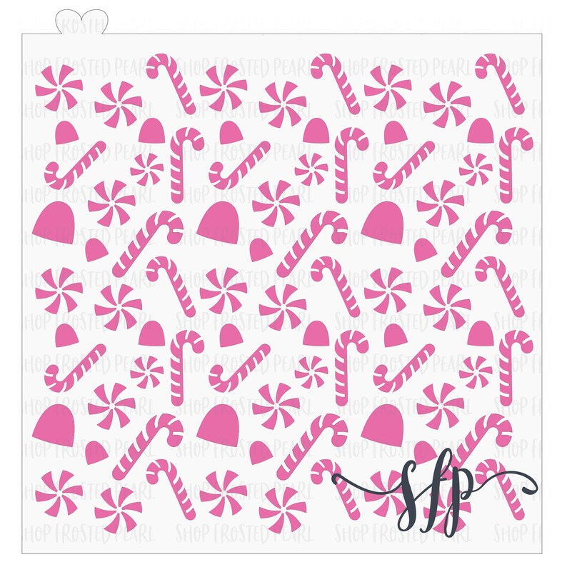 Christmas Candies Cookie Stencil, Christmas Stencil, Christmas Candy ...