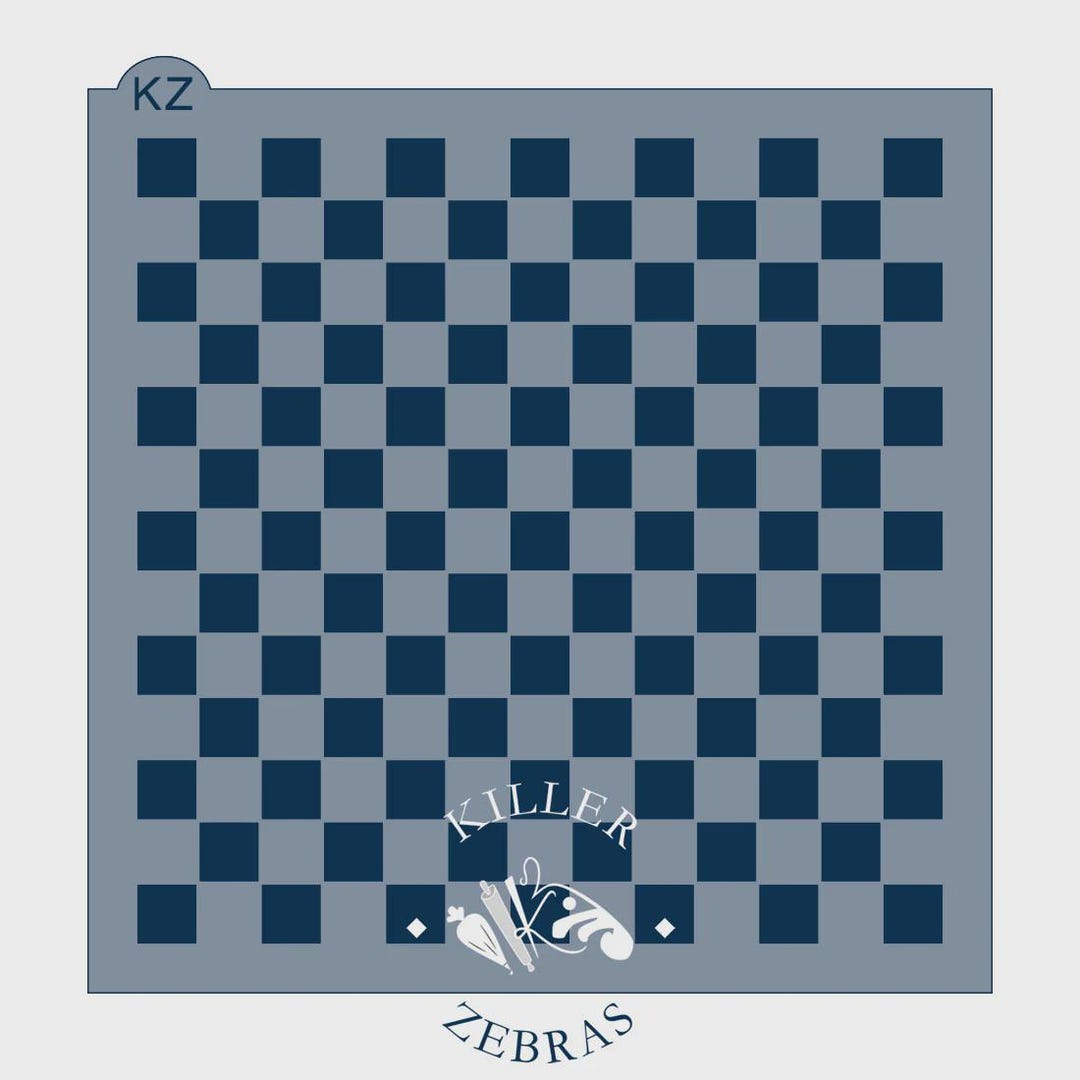 Checkerboard Stencil, Checkerboard Cookie Stencil, Board Stencil ...