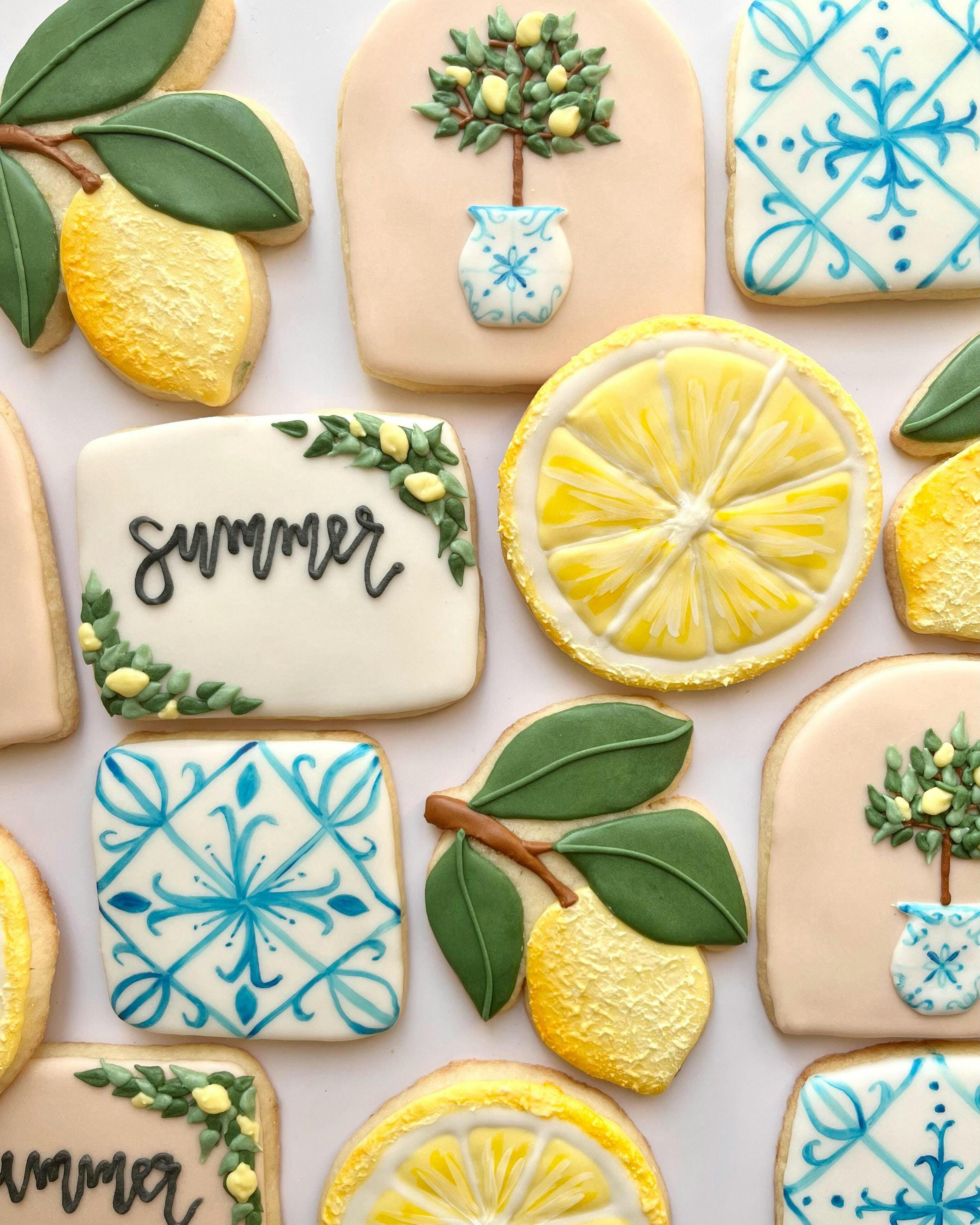Lemon W/ 3 Leaves Cookie Cutter, Citrus Cookie Plaque, Summer Fruit ...
